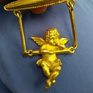 Jewelry | Vintage Angel On A Swing Pin | Poshmark